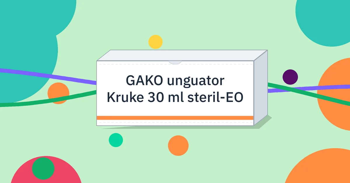 Symbolbild: Packung mit der Aufschrift GAKO unguator Kruke 30 ml steril-EO (PZN 17419565) – Verfügbarkeit und Bezug in Apotheken in Frankfurt am Main