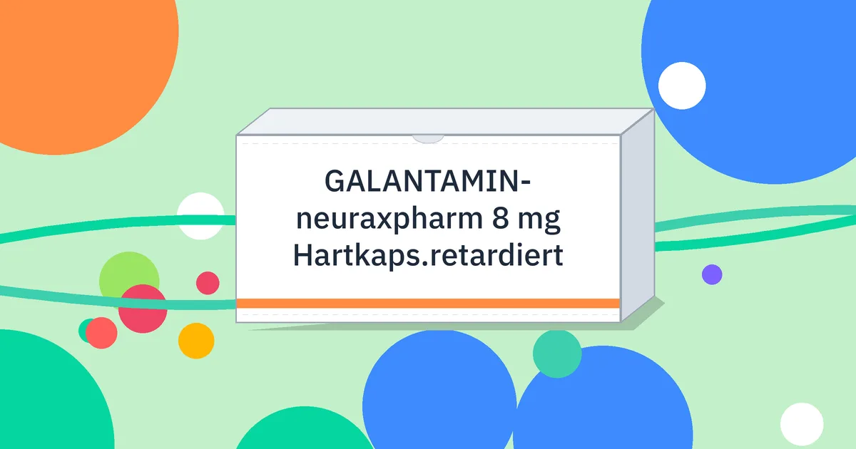 Symbolbild: Packung mit der Aufschrift GALANTAMIN-neuraxpharm 8 mg Hartkaps.retardiert (PZN 14289553) – Verfügbarkeit und Bezug in Apotheken in Frankfurt am Main