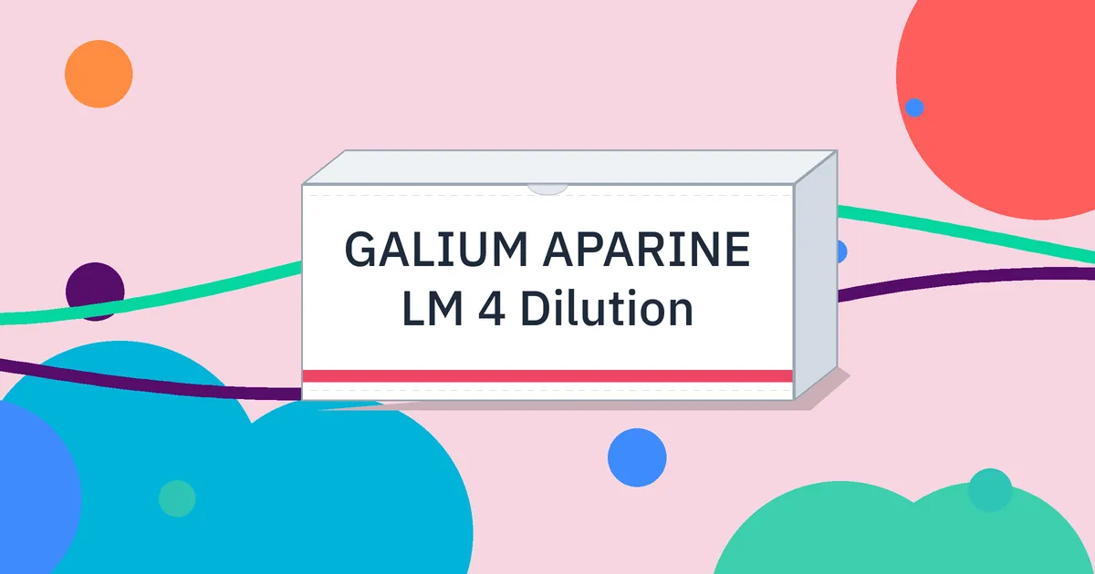 Symbolbild: Packung mit der Aufschrift GALIUM APARINE LM 4 Dilution (PZN 13497031) – Verfügbarkeit und Bezug in Apotheken in Frankfurt am Main