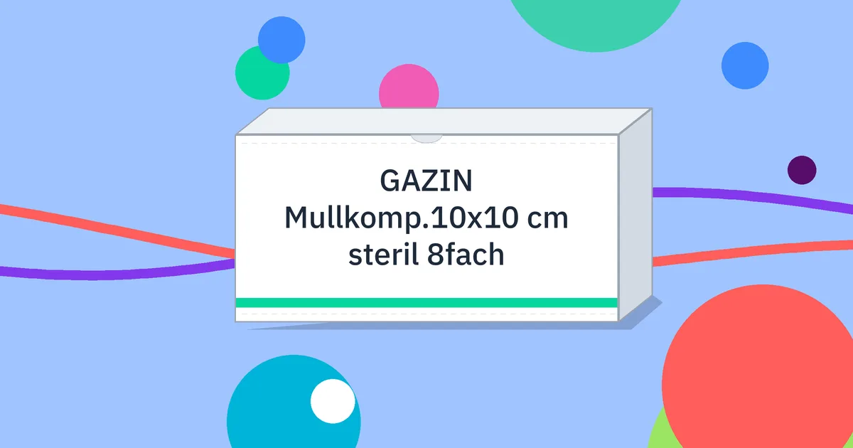 Symbolbild: Packung mit der Aufschrift GAZIN Mullkomp.10x10 cm steril 8fach (PZN 18037328) – Verfügbarkeit und Bezug in Apotheken in Frankfurt am Main