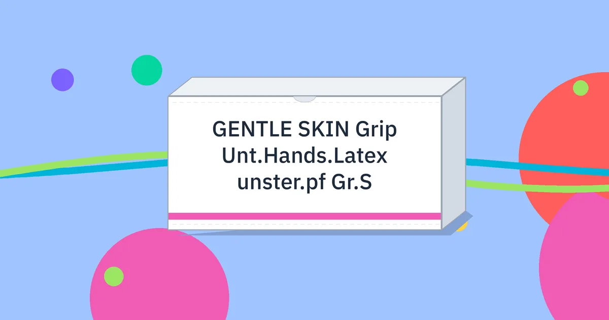 Symbolbild: Packung mit der Aufschrift GENTLE SKIN Grip Unt.Hands.Latex unster.pf Gr.S (PZN 02470282) – Verfügbarkeit und Bezug in Apotheken in Frankfurt am Main