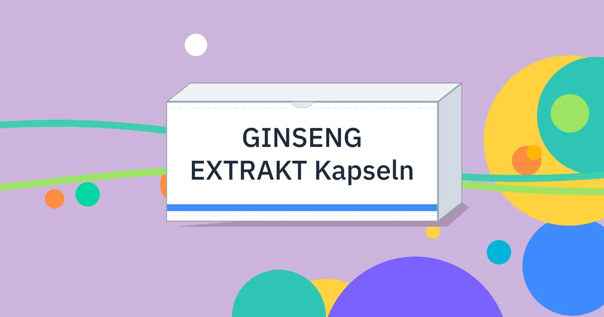 Symbolbild: Packung mit der Aufschrift GINSENG EXTRAKT Kapseln (PZN 20127487) – Verfügbarkeit und Bezug in Apotheken in Frankfurt am Main