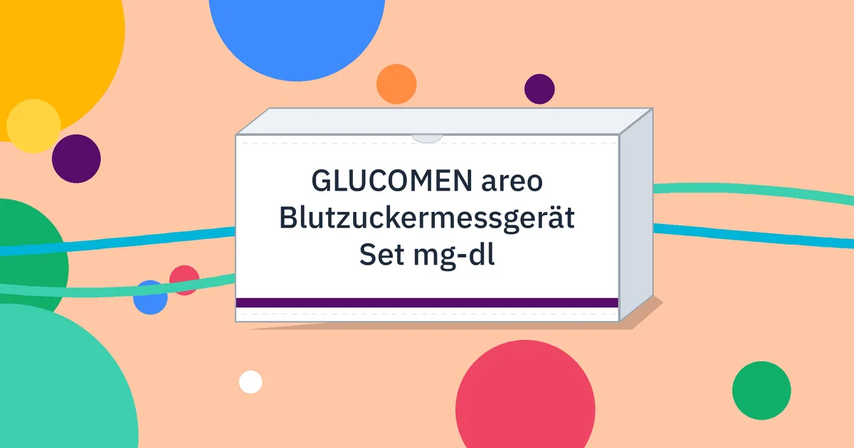 Symbolbild: Packung mit der Aufschrift GLUCOMEN areo Blutzuckermessgerät Set mg-dl (PZN 10382209) – Verfügbarkeit und Bezug in Apotheken in Frankfurt am Main