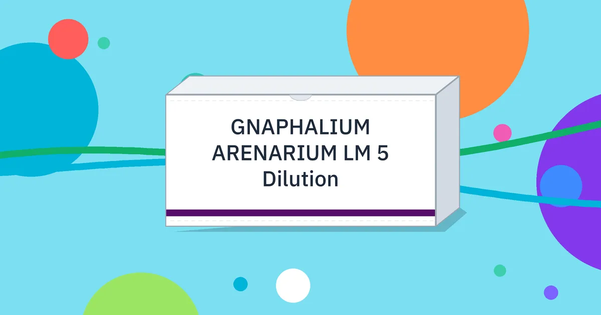Symbolbild: Packung mit der Aufschrift GNAPHALIUM ARENARIUM LM 5 Dilution (PZN 13544581) – Verfügbarkeit und Bezug in Apotheken in Frankfurt am Main