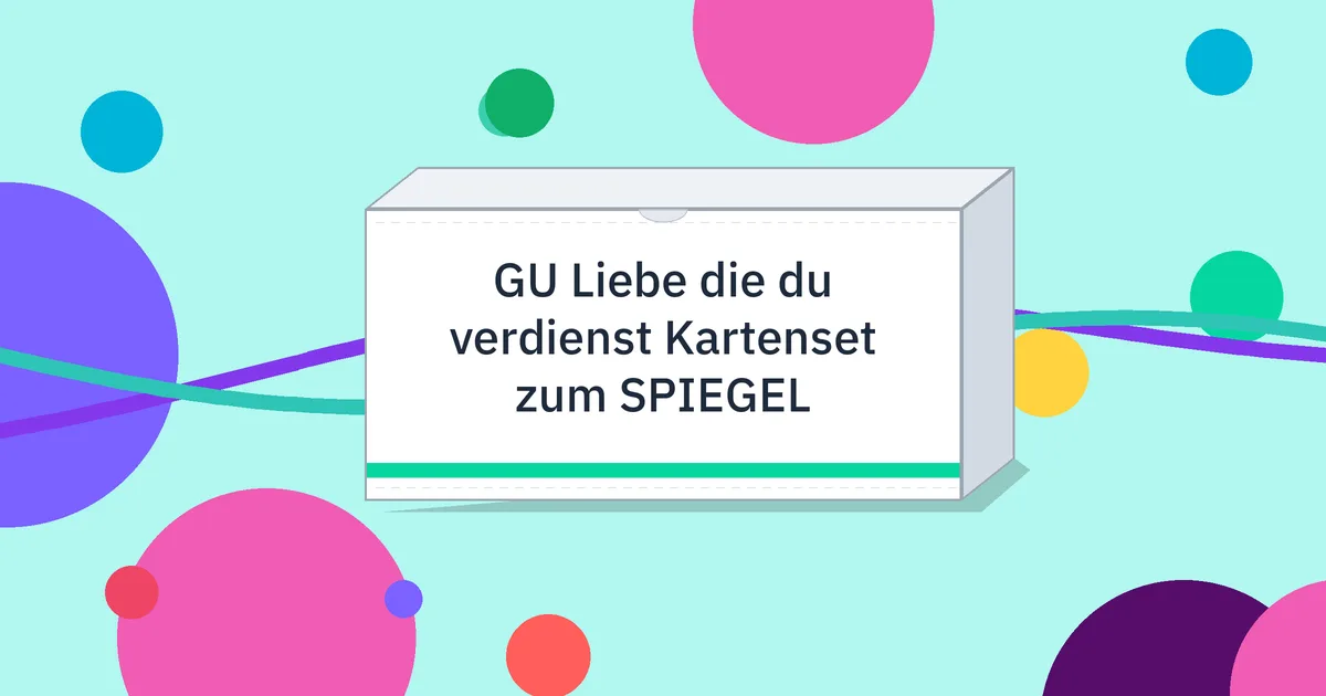 Symbolbild: Packung mit der Aufschrift GU Liebe die du verdienst Kartenset zum SPIEGEL (PZN 20117916) – Verfügbarkeit und Bezug in Apotheken in Frankfurt am Main