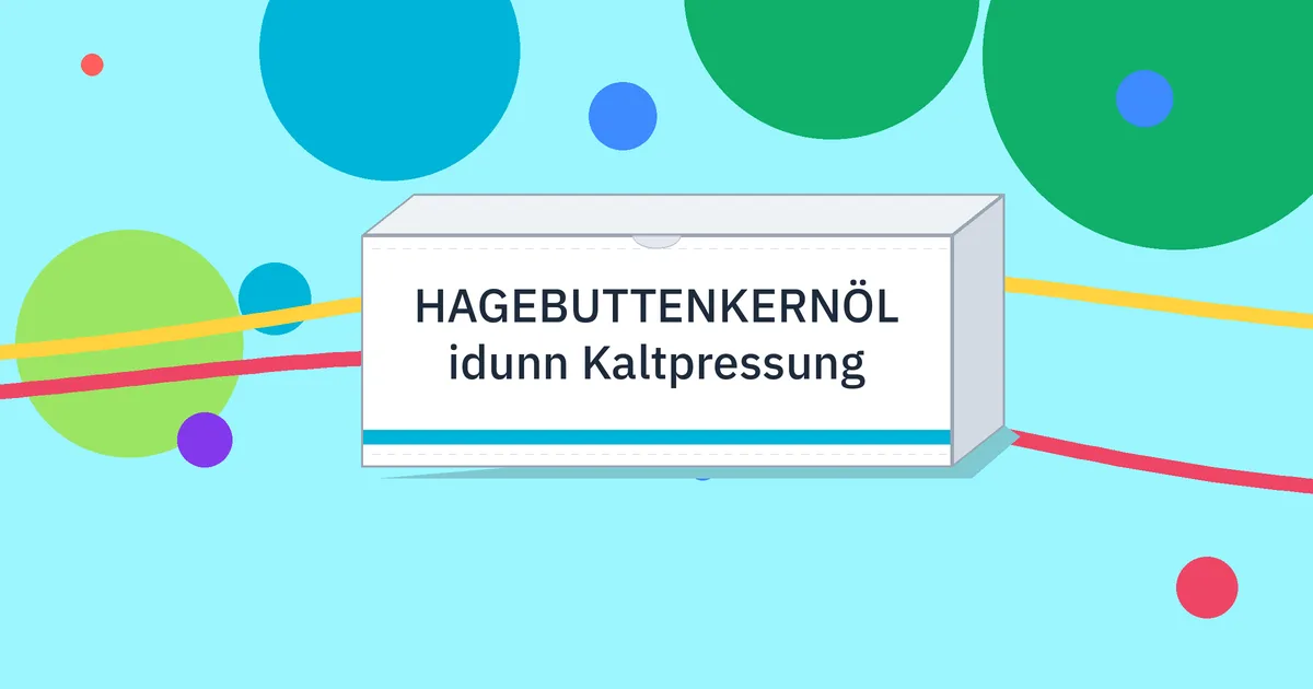 Symbolbild: Packung mit der Aufschrift HAGEBUTTENKERNÖL idunn Kaltpressung (PZN 04142582) – Verfügbarkeit und Bezug in Apotheken in Frankfurt am Main
