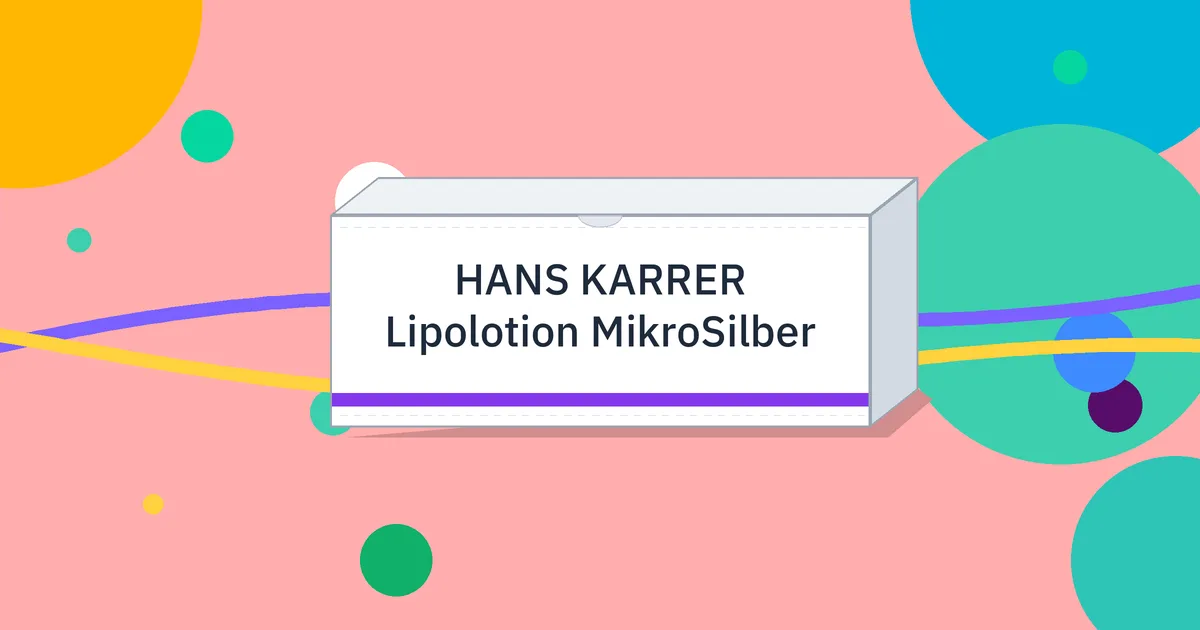 Symbolbild: Packung mit der Aufschrift HANS KARRER Lipolotion MikroSilber (PZN 06789589) – Verfügbarkeit und Bezug in Apotheken in Frankfurt am Main