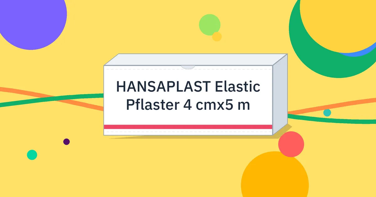 Symbolbild: Packung mit der Aufschrift HANSAPLAST Elastic Pflaster 4 cmx5 m (PZN 14284455) – Verfügbarkeit und Bezug in Apotheken in Frankfurt am Main