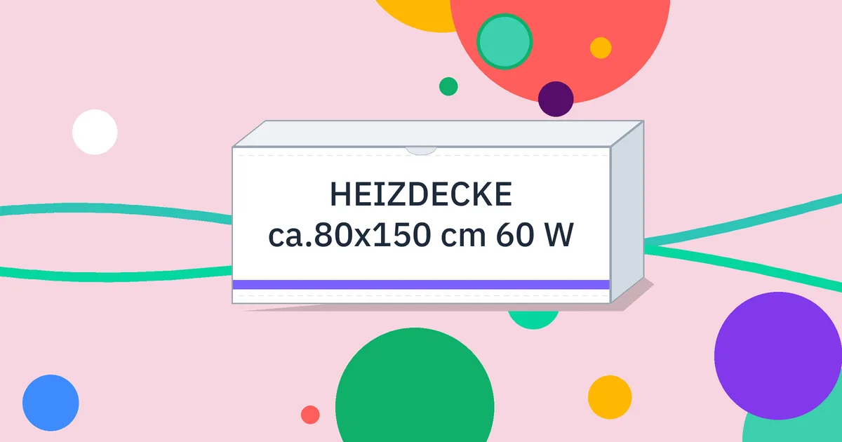 Symbolbild: Packung mit der Aufschrift HEIZDECKE ca.80x150 cm 60 W (PZN 16619285) – Verfügbarkeit und Bezug in Apotheken in Frankfurt am Main