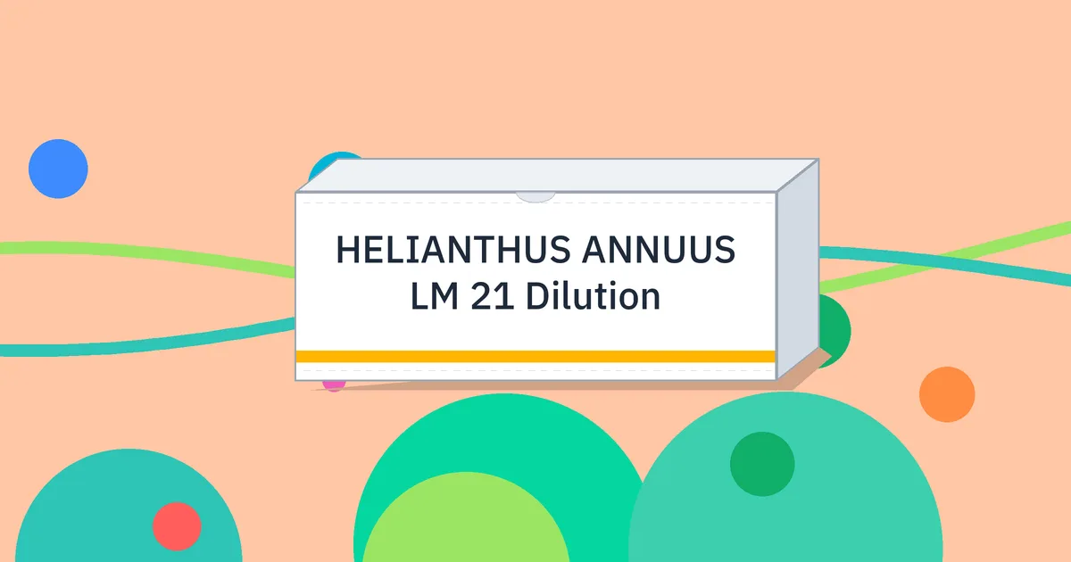 Symbolbild: Packung mit der Aufschrift HELIANTHUS ANNUUS LM 21 Dilution (PZN 12885914) – Verfügbarkeit und Bezug in Apotheken in Frankfurt am Main