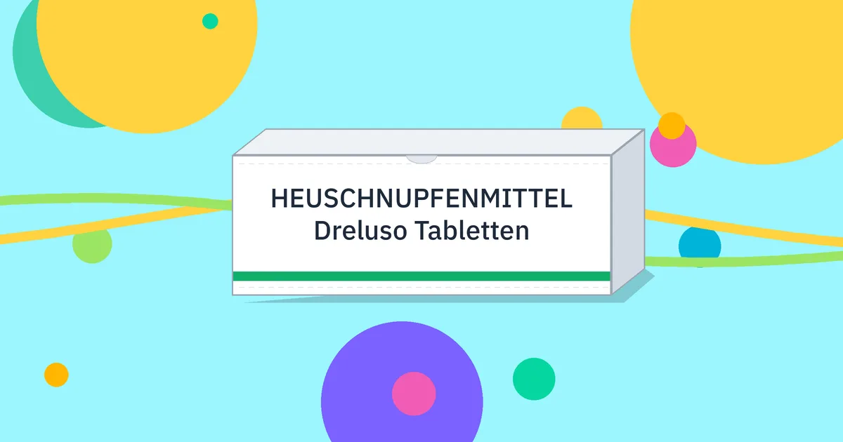 Symbolbild: Packung mit der Aufschrift HEUSCHNUPFENMITTEL Dreluso Tabletten (PZN 00834900) – Verfügbarkeit und Bezug in Apotheken in Frankfurt am Main