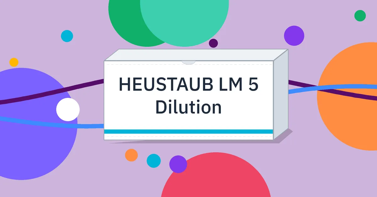 Symbolbild: Packung mit der Aufschrift HEUSTAUB LM 5 Dilution (PZN 12888255) – Verfügbarkeit und Bezug in Apotheken in Frankfurt am Main
