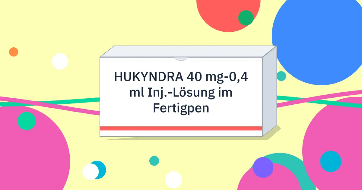 Symbolbild: Packung mit der Aufschrift HUKYNDRA 40 mg-0,4 ml Inj.-Lösung im Fertigpen (PZN 19370320) – Verfügbarkeit und Bezug in Apotheken in Frankfurt am Main