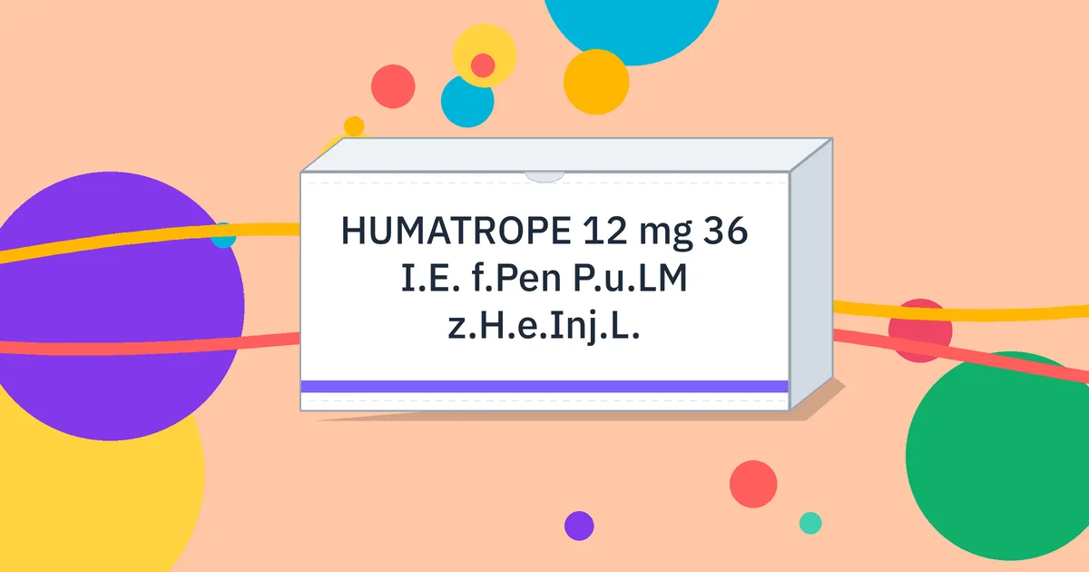 Symbolbild: Packung mit der Aufschrift HUMATROPE 12 mg 36 I.E. f.Pen P.u.LM z.H.e.Inj.L. (PZN 09895323) – Verfügbarkeit und Bezug in Apotheken in Frankfurt am Main