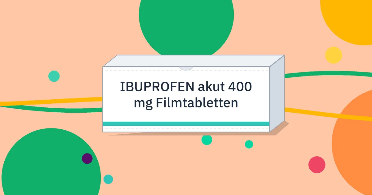 Symbolbild: Packung mit der Aufschrift IBUPROFEN akut 400 mg Filmtabletten (PZN 18412967) – Verfügbarkeit und Bezug in Apotheken in Frankfurt am Main