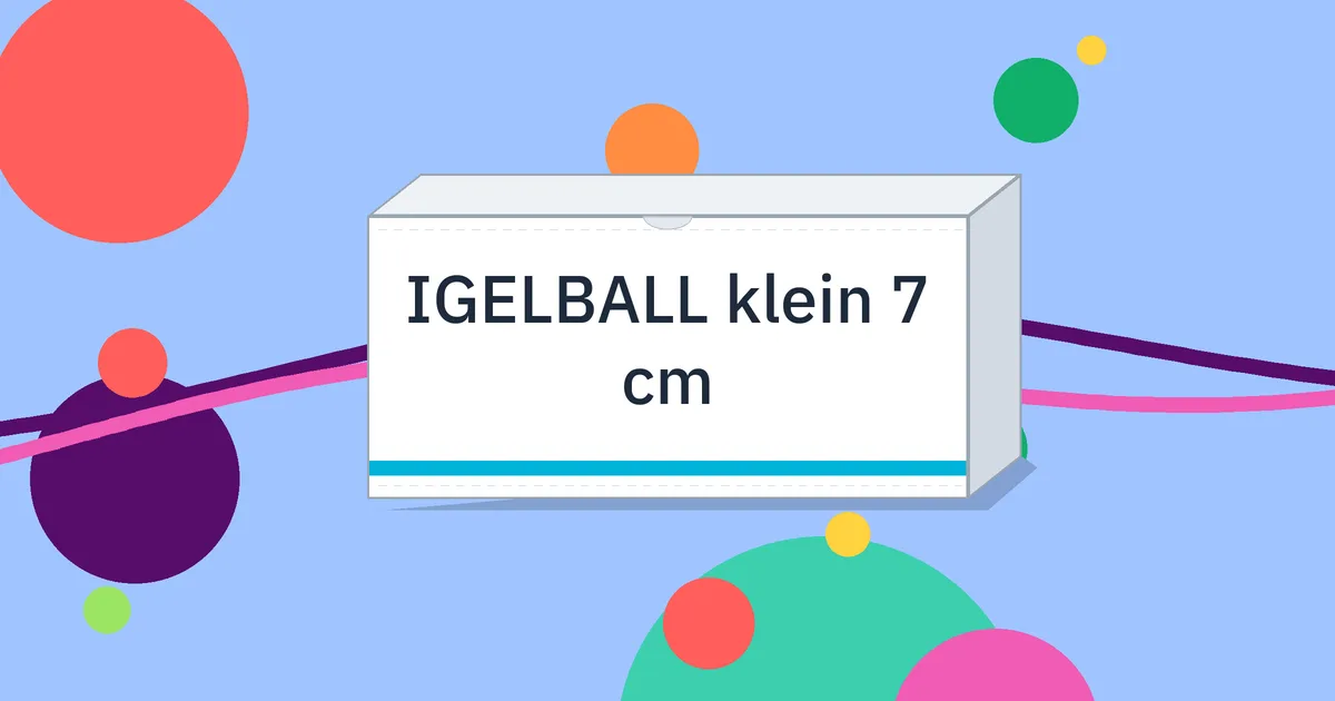 Symbolbild: Packung mit der Aufschrift IGELBALL klein 7 cm (PZN 01235231) – Verfügbarkeit und Bezug in Apotheken in Frankfurt am Main
