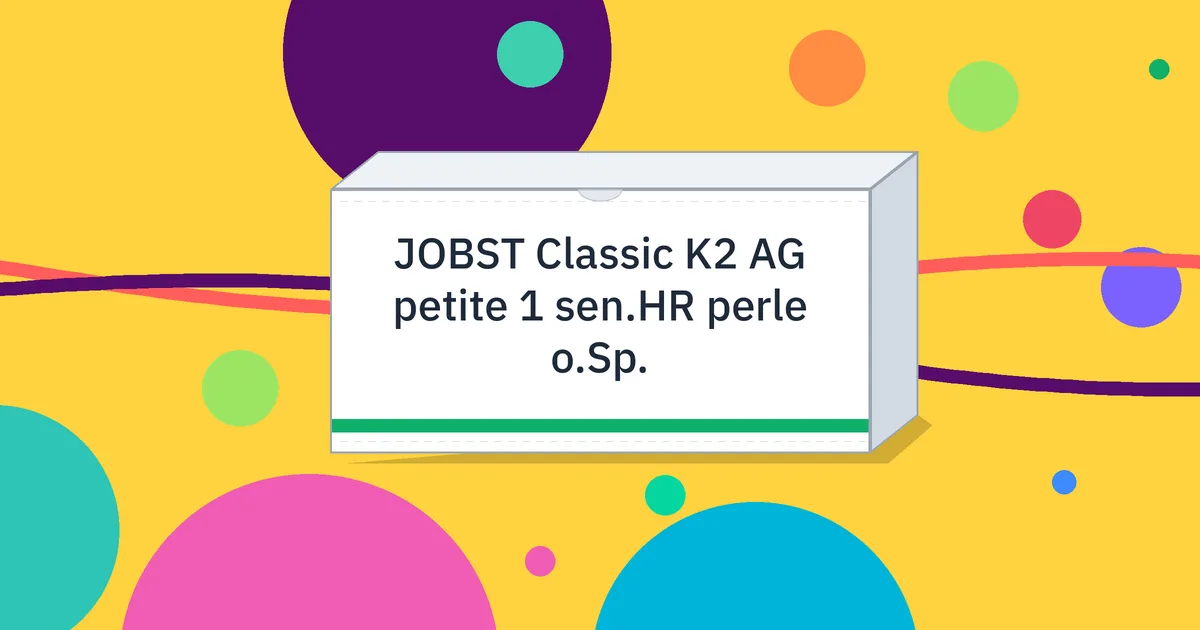 Symbolbild: Packung mit der Aufschrift JOBST Classic K2 AG petite 1 sen.HR perle o.Sp. (PZN 17961092) – Verfügbarkeit und Bezug in Apotheken in Frankfurt am Main