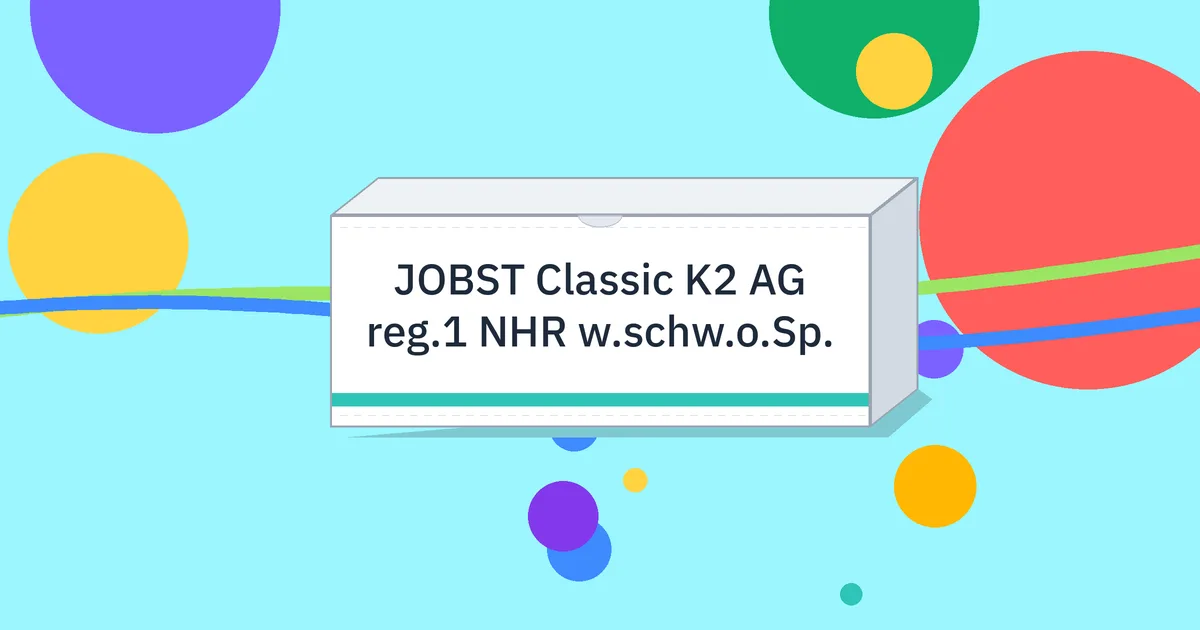 Symbolbild: Packung mit der Aufschrift JOBST Classic K2 AG reg.1 NHR w.schw.o.Sp. (PZN 11272049) – Verfügbarkeit und Bezug in Apotheken in Frankfurt am Main
