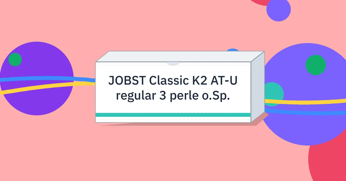 Symbolbild: Packung mit der Aufschrift JOBST Classic K2 AT-U regular 3 perle o.Sp. (PZN 13069536) – Verfügbarkeit und Bezug in Apotheken in Frankfurt am Main