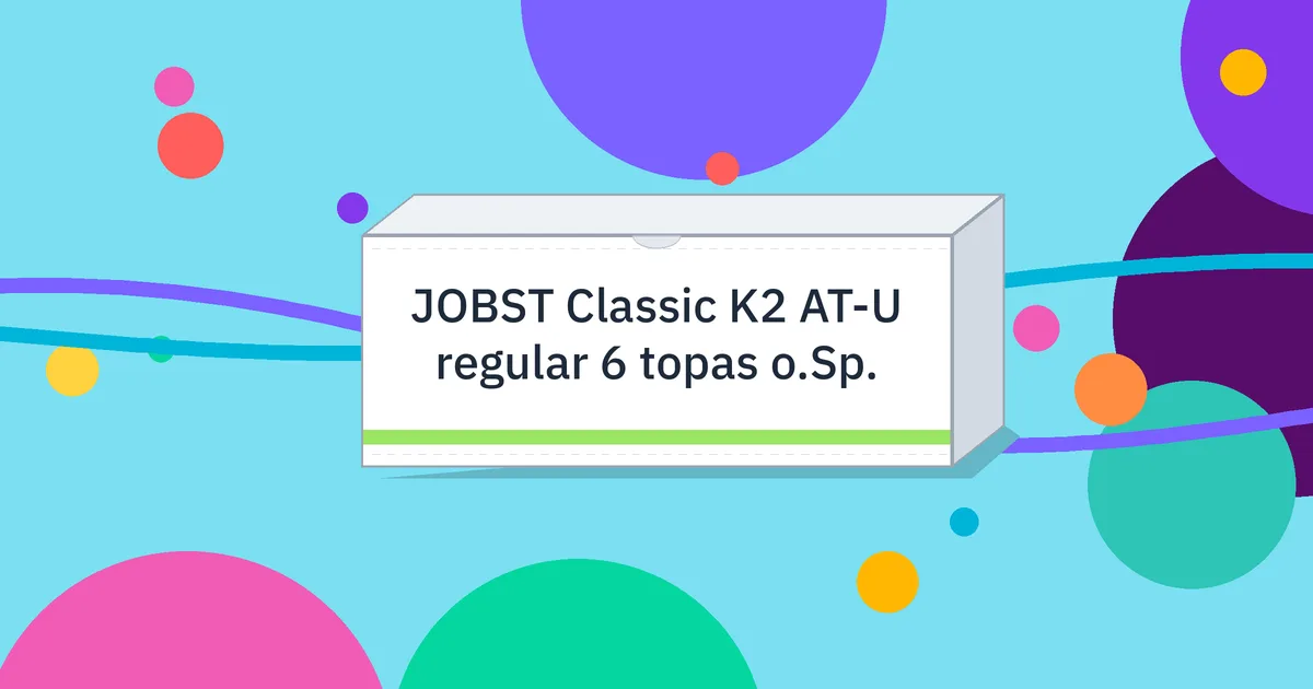 Symbolbild: Packung mit der Aufschrift JOBST Classic K2 AT-U regular 6 topas o.Sp. (PZN 13069772) – Verfügbarkeit und Bezug in Apotheken in Frankfurt am Main