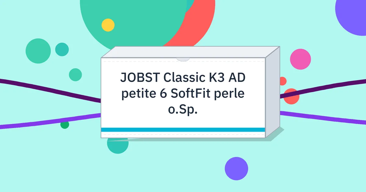 Symbolbild: Packung mit der Aufschrift JOBST Classic K3 AD petite 6 SoftFit perle o.Sp. (PZN 14223100) – Verfügbarkeit und Bezug in Apotheken in Frankfurt am Main