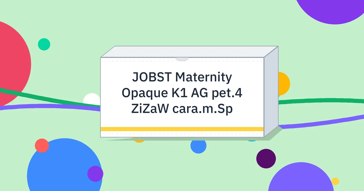 Symbolbild: Packung mit der Aufschrift JOBST Maternity Opaque K1 AG pet.4 ZiZaW cara.m.Sp (PZN 15850425) – Verfügbarkeit und Bezug in Apotheken in Frankfurt am Main