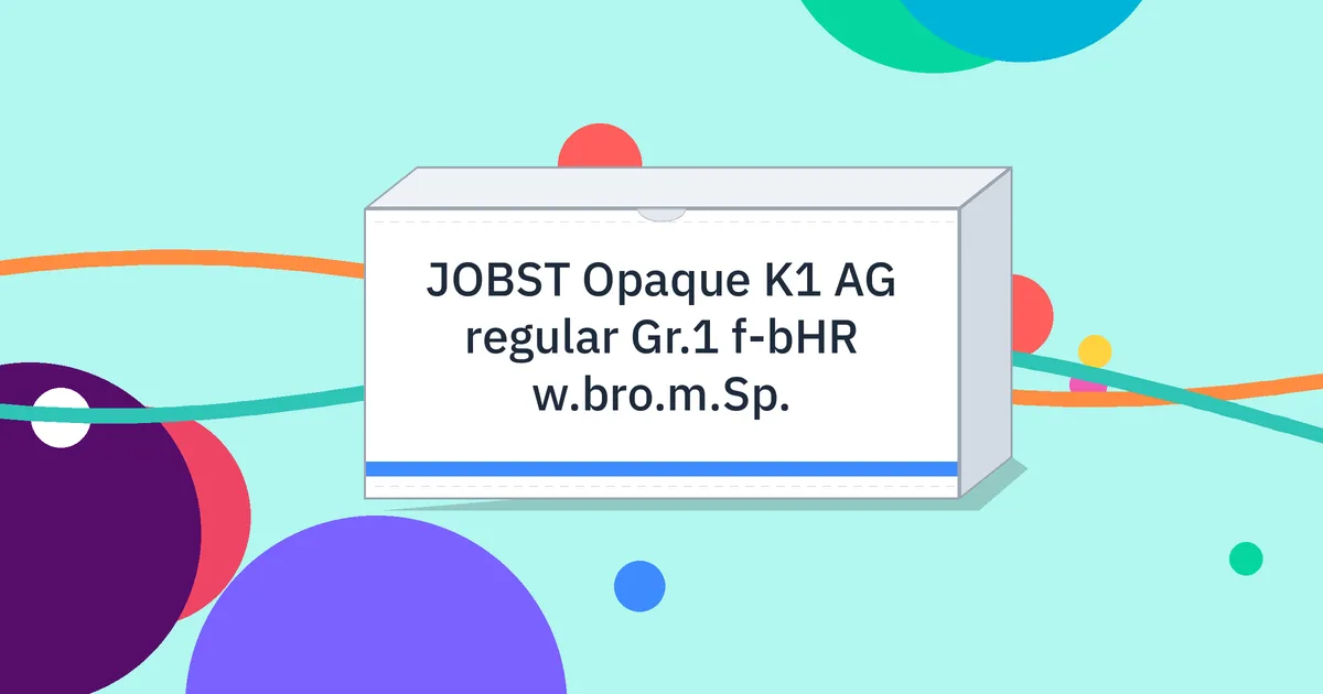 Symbolbild: Packung mit der Aufschrift JOBST Opaque K1 AG regular Gr.1 f-bHR w.bro.m.Sp. (PZN 13090826) – Verfügbarkeit und Bezug in Apotheken in Frankfurt am Main