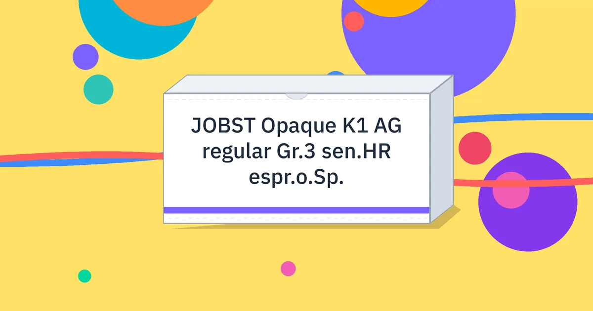Symbolbild: Packung mit der Aufschrift JOBST Opaque K1 AG regular Gr.3 sen.HR espr.o.Sp. (PZN 16267509) – Verfügbarkeit und Bezug in Apotheken in Frankfurt am Main