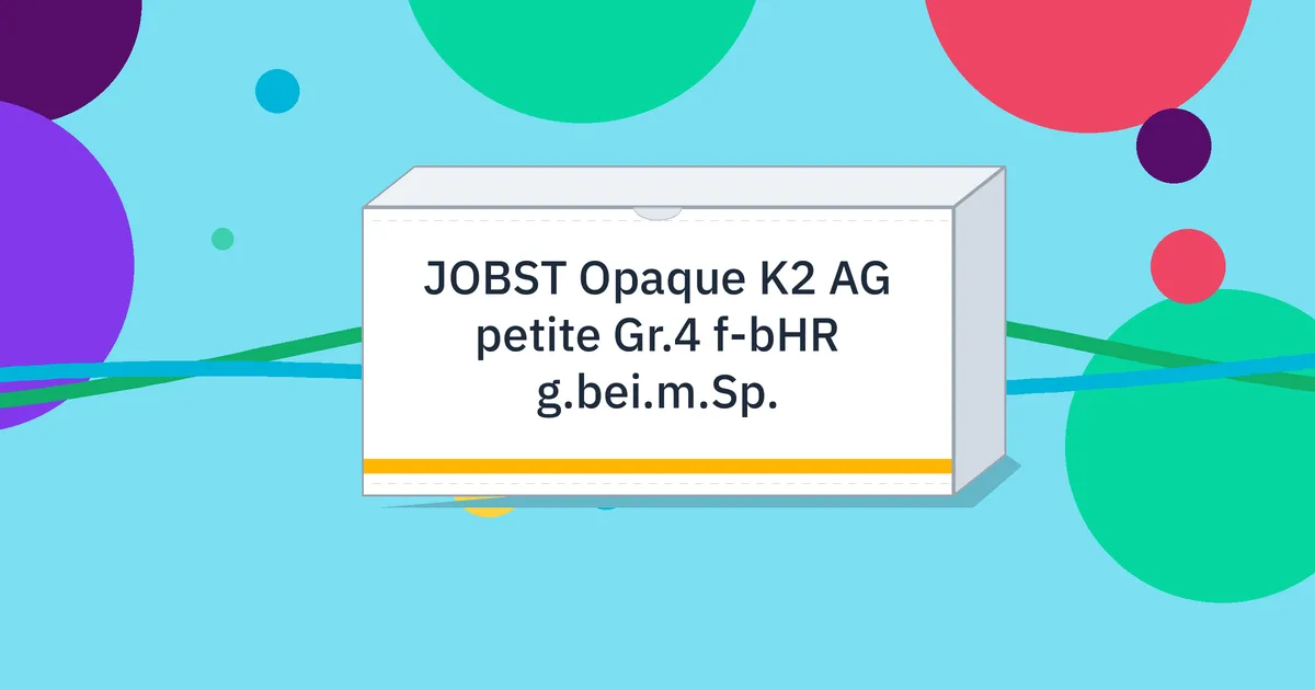 Symbolbild: Packung mit der Aufschrift JOBST Opaque K2 AG petite Gr.4 f-bHR g.bei.m.Sp. (PZN 16283632) – Verfügbarkeit und Bezug in Apotheken in Frankfurt am Main