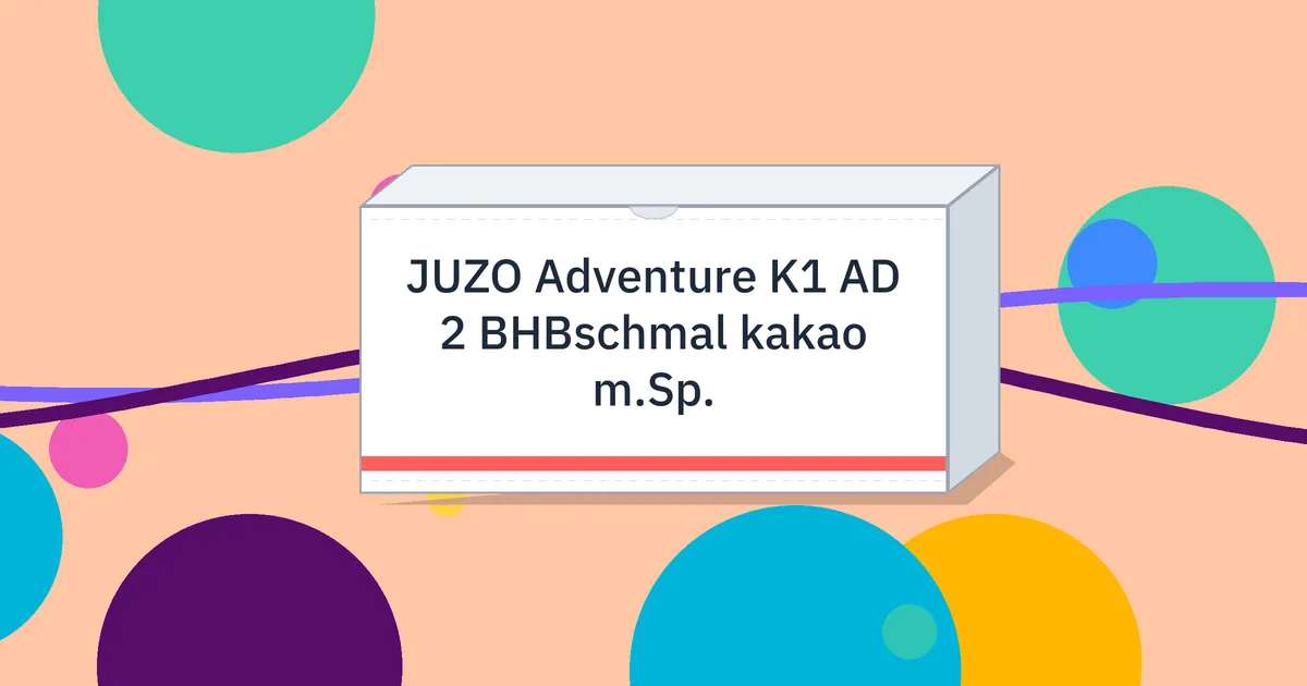 Symbolbild: Packung mit der Aufschrift JUZO Adventure K1 AD 2 BHBschmal kakao m.Sp. (PZN 15495935) – Verfügbarkeit und Bezug in Apotheken in Frankfurt am Main