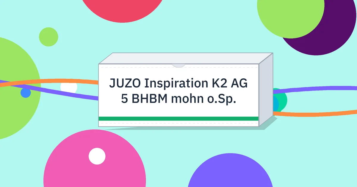 Symbolbild: Packung mit der Aufschrift JUZO Inspiration K2 AG 5 BHBM mohn o.Sp. (PZN 14876960) – Verfügbarkeit und Bezug in Apotheken in Frankfurt am Main