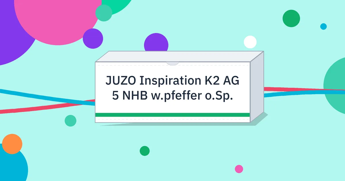 Symbolbild: Packung mit der Aufschrift JUZO Inspiration K2 AG 5 NHB w.pfeffer o.Sp. (PZN 14918842) – Verfügbarkeit und Bezug in Apotheken in Frankfurt am Main