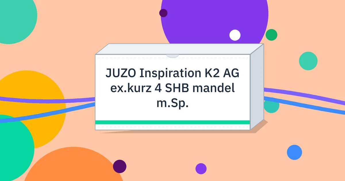 Symbolbild: Packung mit der Aufschrift JUZO Inspiration K2 AG ex.kurz 4 SHB mandel m.Sp. (PZN 14924995) – Verfügbarkeit und Bezug in Apotheken in Frankfurt am Main