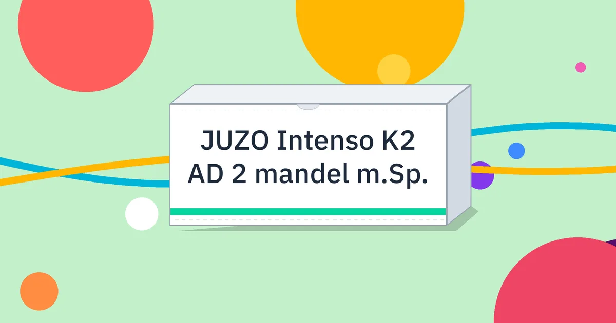 Symbolbild: Packung mit der Aufschrift JUZO Intenso K2 AD 2 mandel m.Sp. (PZN 18606358) – Verfügbarkeit und Bezug in Apotheken in Frankfurt am Main