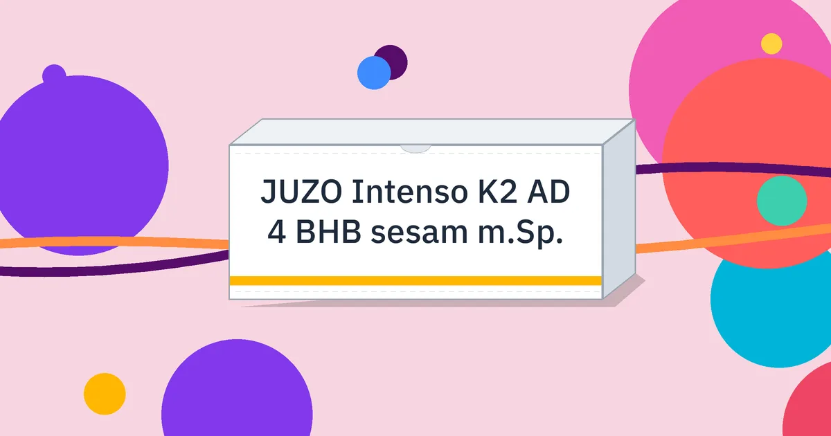 Symbolbild: Packung mit der Aufschrift JUZO Intenso K2 AD 4 BHB sesam m.Sp. (PZN 18613329) – Verfügbarkeit und Bezug in Apotheken in Frankfurt am Main