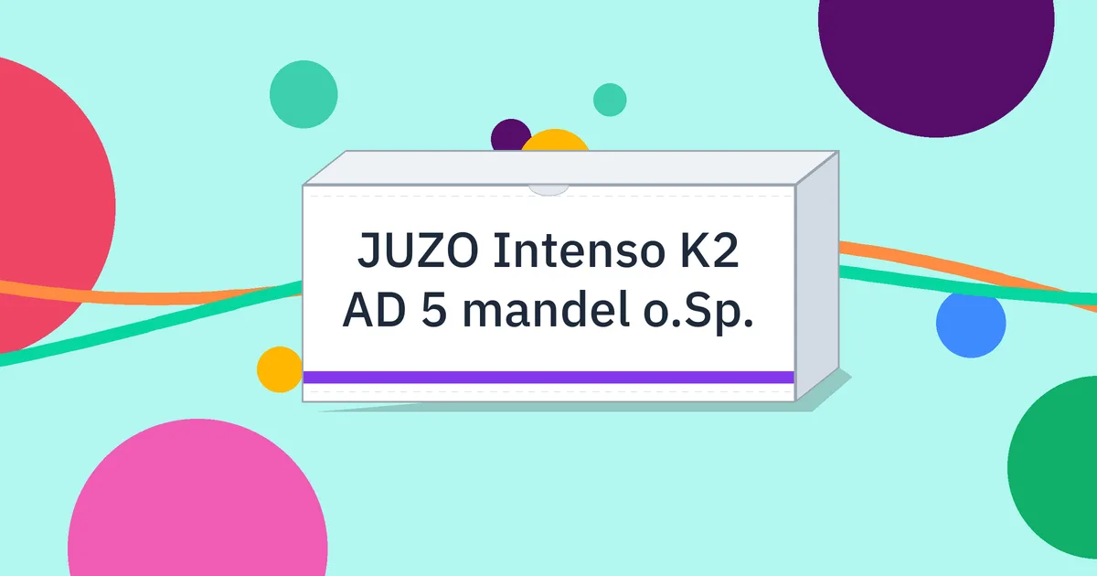 Symbolbild: Packung mit der Aufschrift JUZO Intenso K2 AD 5 mandel o.Sp. (PZN 18617020) – Verfügbarkeit und Bezug in Apotheken in Frankfurt am Main