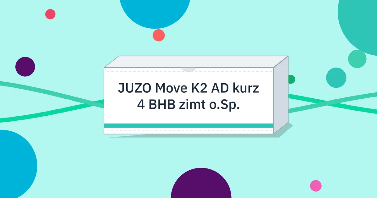Symbolbild: Packung mit der Aufschrift JUZO Move K2 AD kurz 4 BHB zimt o.Sp. (PZN 18509603) – Verfügbarkeit und Bezug in Apotheken in Frankfurt am Main