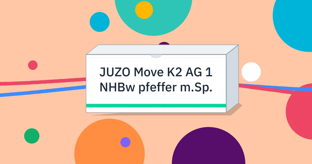 Symbolbild: Packung mit der Aufschrift JUZO Move K2 AG 1 NHBw pfeffer m.Sp. (PZN 16640500) – Verfügbarkeit und Bezug in Apotheken in Frankfurt am Main