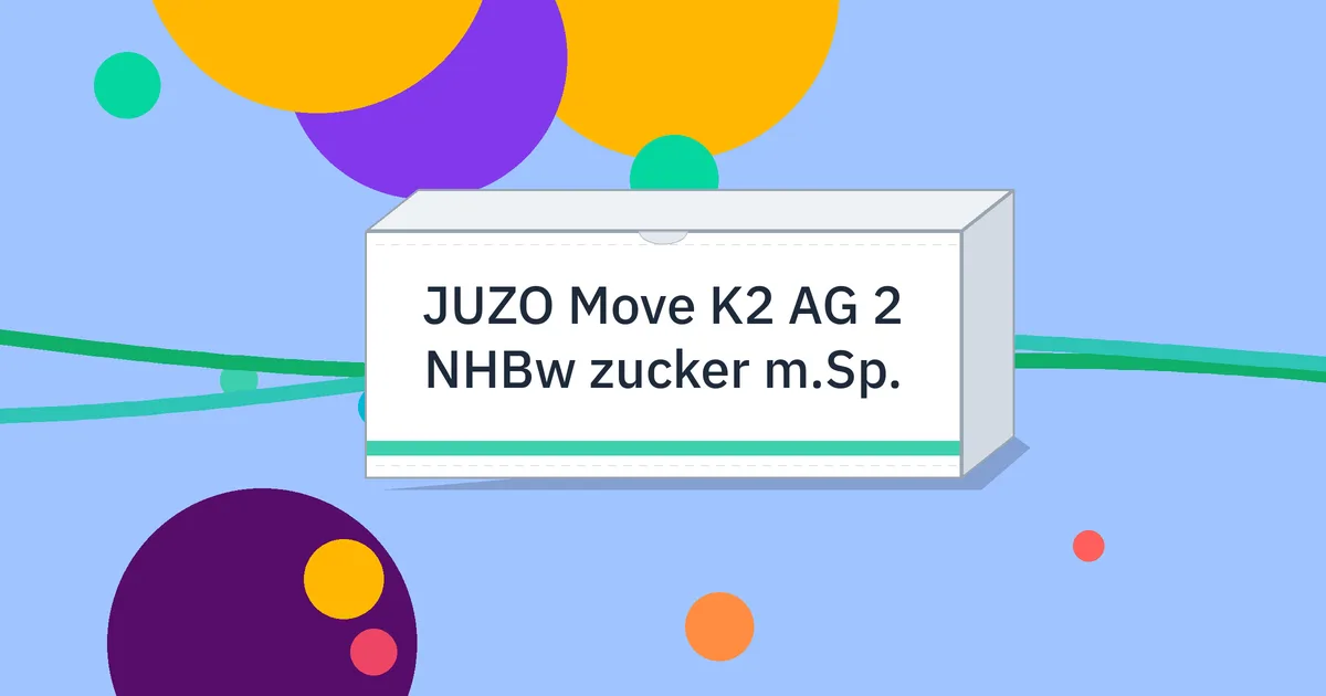 Symbolbild: Packung mit der Aufschrift JUZO Move K2 AG 2 NHBw zucker m.Sp. (PZN 18523017) – Verfügbarkeit und Bezug in Apotheken in Frankfurt am Main