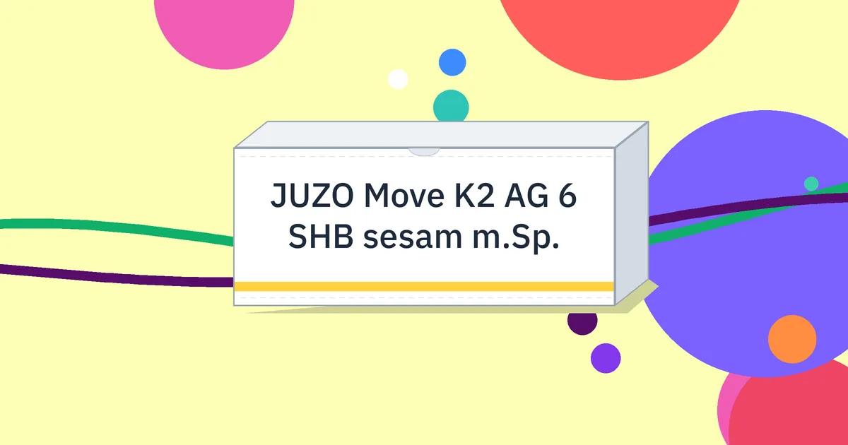 Symbolbild: Packung mit der Aufschrift JUZO Move K2 AG 6 SHB sesam m.Sp. (PZN 18524092) – Verfügbarkeit und Bezug in Apotheken in Frankfurt am Main
