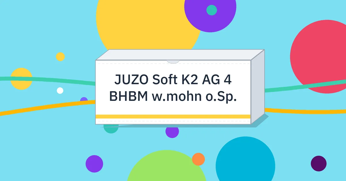 Symbolbild: Packung mit der Aufschrift JUZO Soft K2 AG 4 BHBM w.mohn o.Sp. (PZN 14869078) – Verfügbarkeit und Bezug in Apotheken in Frankfurt am Main