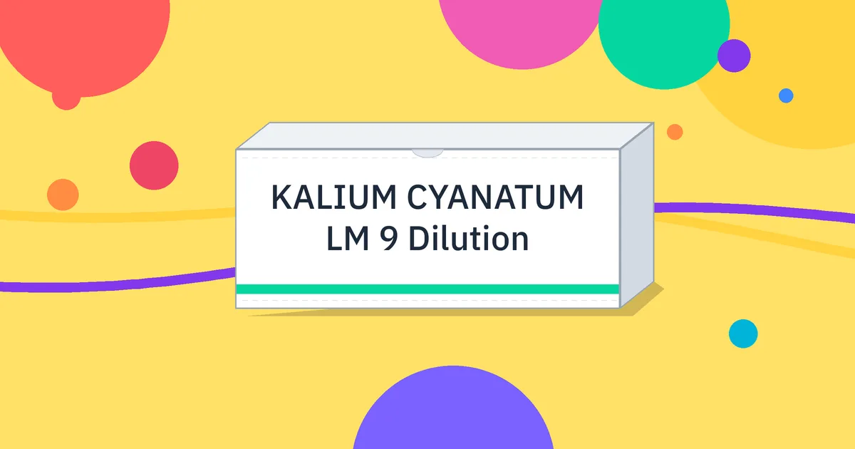 Symbolbild: Packung mit der Aufschrift KALIUM CYANATUM LM 9 Dilution (PZN 12920562) – Verfügbarkeit und Bezug in Apotheken in Frankfurt am Main