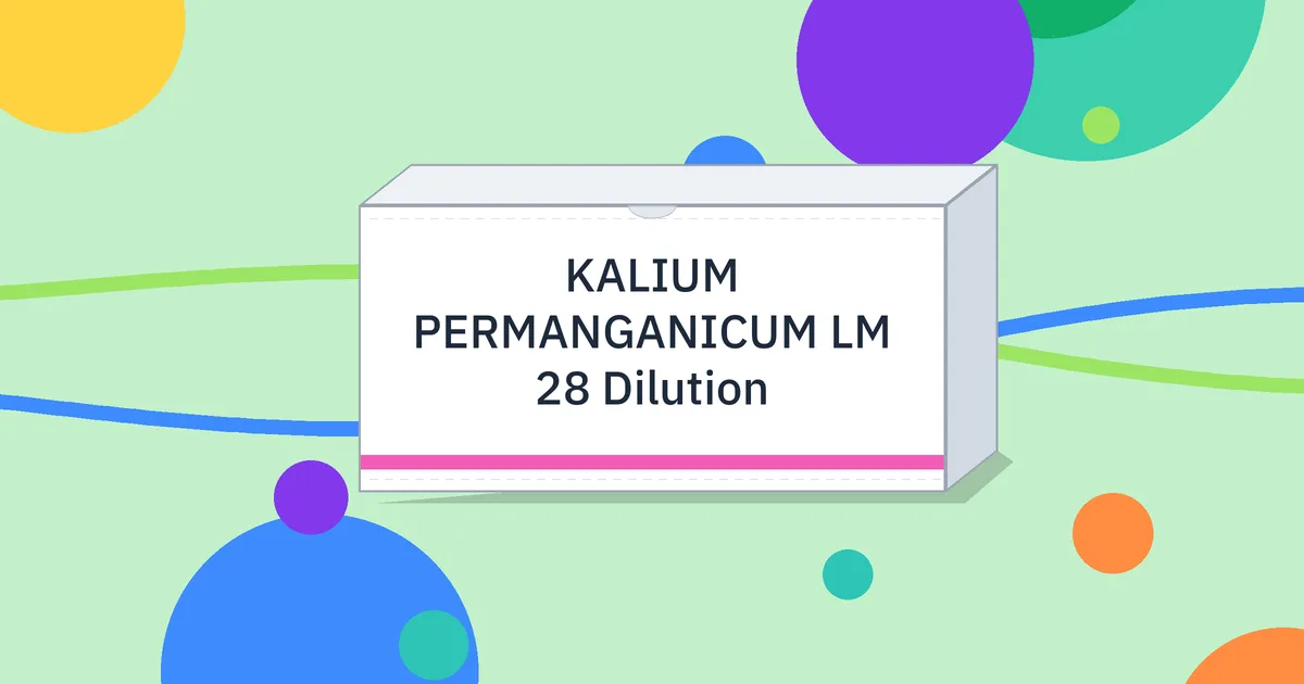 Symbolbild: Packung mit der Aufschrift KALIUM PERMANGANICUM LM 28 Dilution (PZN 12924324) – Verfügbarkeit und Bezug in Apotheken in Frankfurt am Main