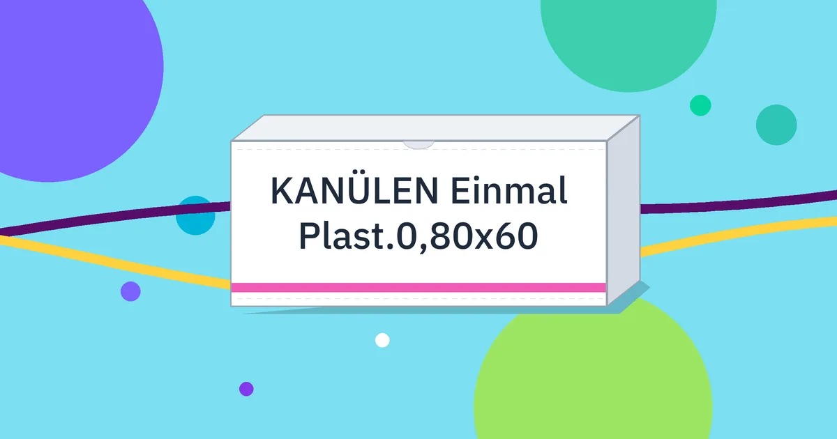 Symbolbild: Packung mit der Aufschrift KANÜLEN Einmal Plast.0,80x60 (PZN 01964177) – Verfügbarkeit und Bezug in Apotheken in Frankfurt am Main