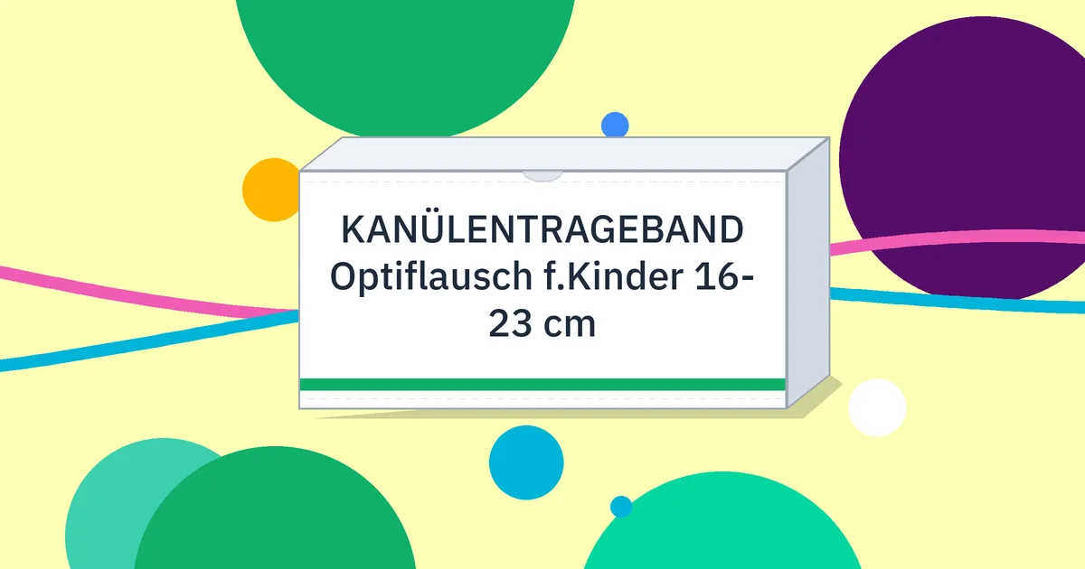 Symbolbild: Packung mit der Aufschrift KANÜLENTRAGEBAND Optiflausch f.Kinder 16-23 cm (PZN 01892420) – Verfügbarkeit und Bezug in Apotheken in Frankfurt am Main