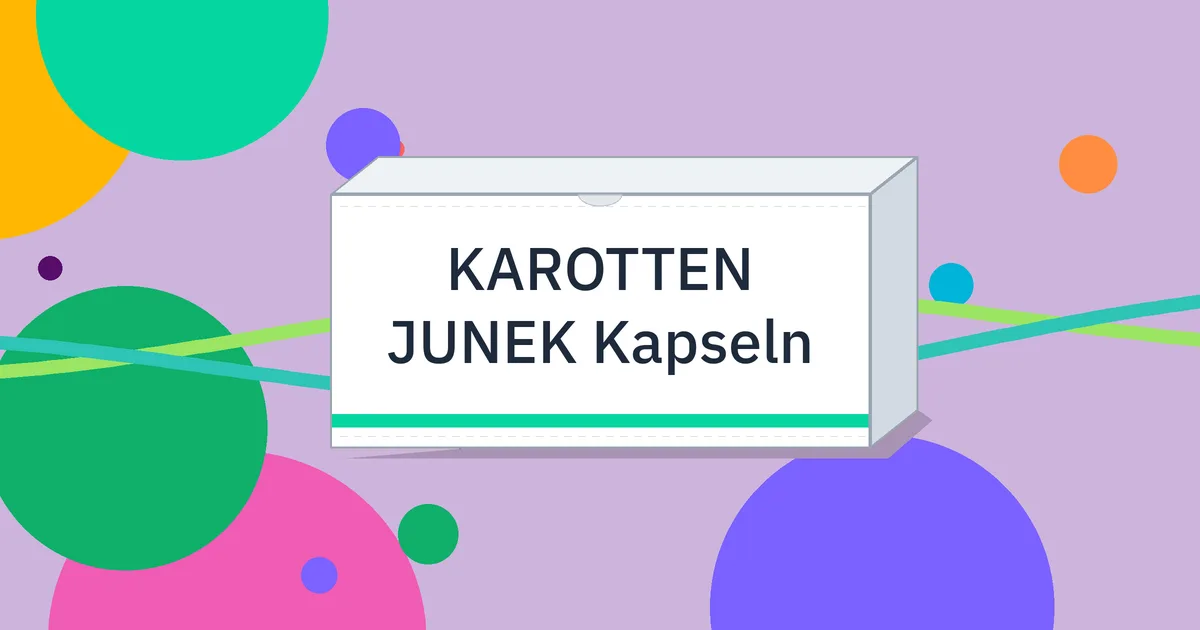 Symbolbild: Packung mit der Aufschrift KAROTTEN JUNEK Kapseln (PZN 10337137) – Verfügbarkeit und Bezug in Apotheken in Frankfurt am Main