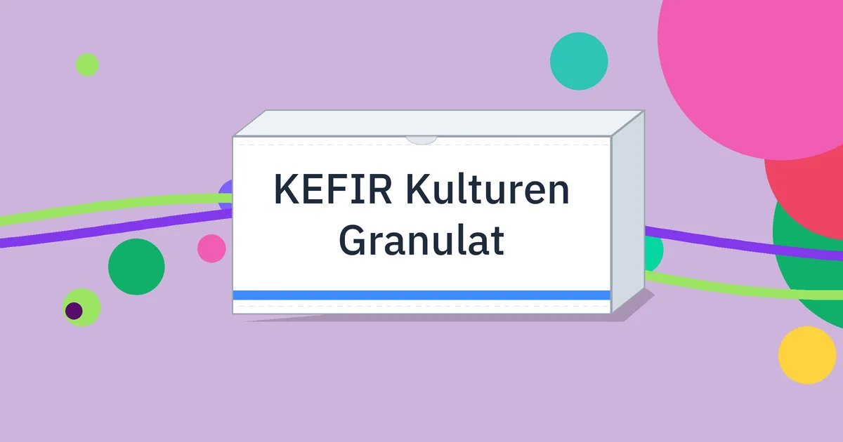 Symbolbild: Packung mit der Aufschrift KEFIR Kulturen Granulat (PZN 11731669) – Verfügbarkeit und Bezug in Apotheken in Frankfurt am Main
