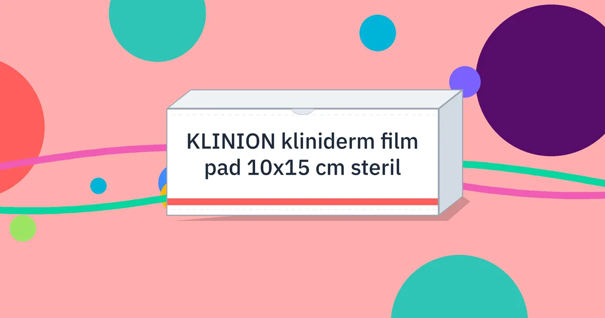Symbolbild: Packung mit der Aufschrift KLINION kliniderm film pad 10x15 cm steril (PZN 19808590) – Verfügbarkeit und Bezug in Apotheken in Frankfurt am Main