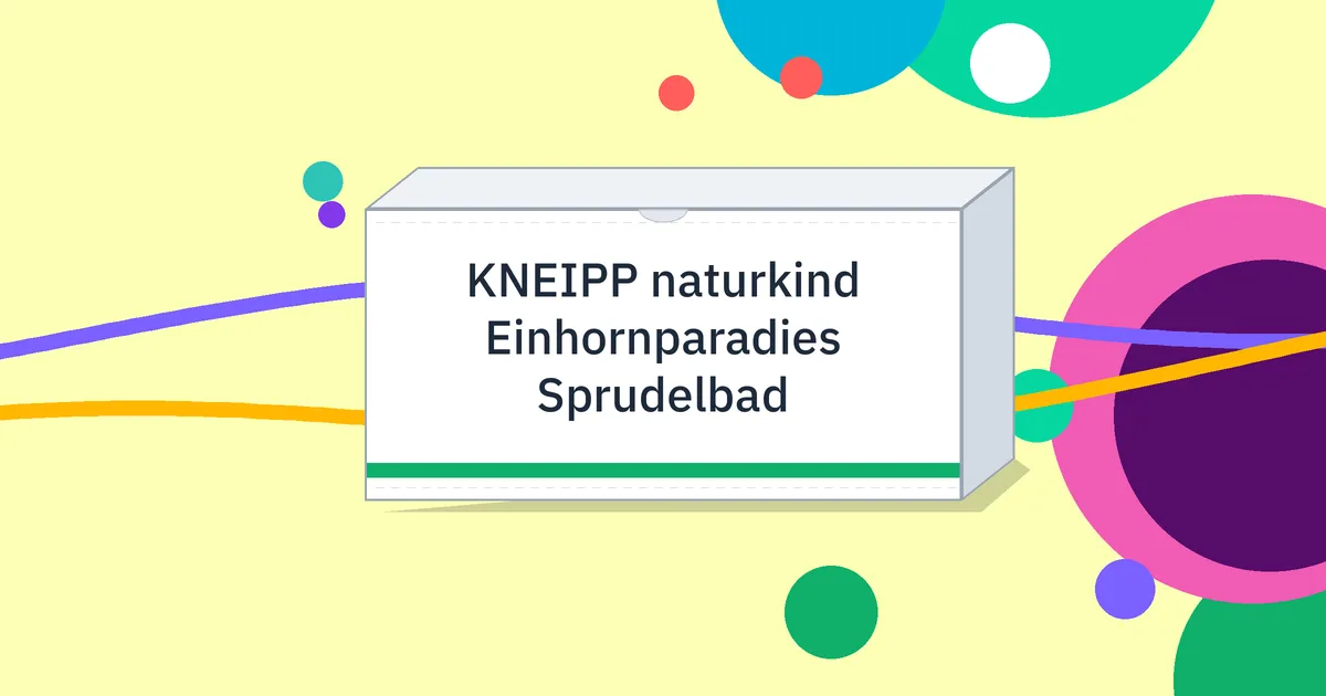 Symbolbild: Packung mit der Aufschrift KNEIPP naturkind Einhornparadies Sprudelbad (PZN 15616391) – Verfügbarkeit und Bezug in Apotheken in Frankfurt am Main