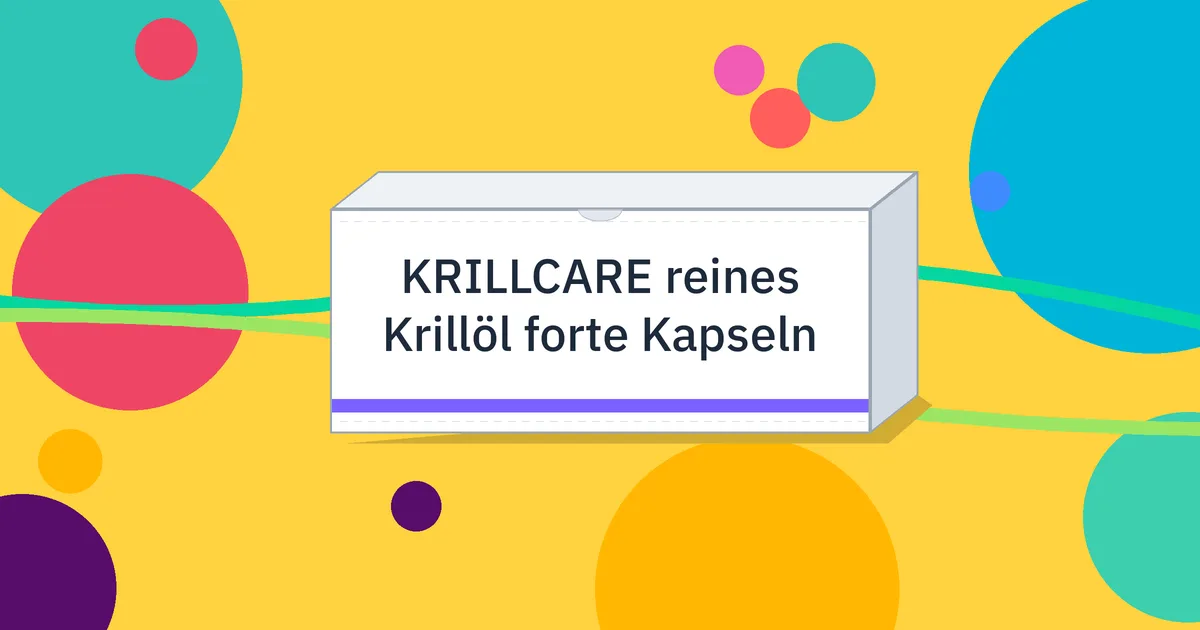 Symbolbild: Packung mit der Aufschrift KRILLCARE reines Krillöl forte Kapseln (PZN 18677849) – Verfügbarkeit und Bezug in Apotheken in Frankfurt am Main
